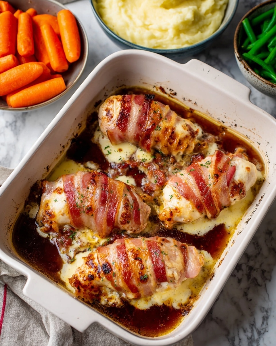 Hunters Chicken with Bacon, BBQ Sauce & Cheese | Delicious Baked Chicken